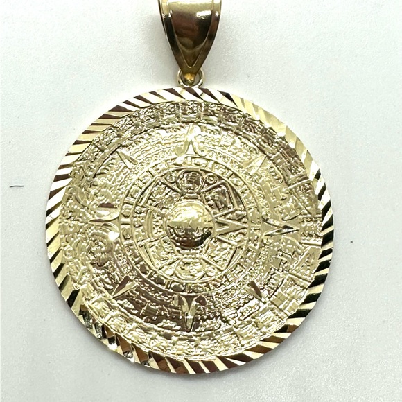 Jewelry | 1k Gold Aztec Calendar Pendant | Poshmark